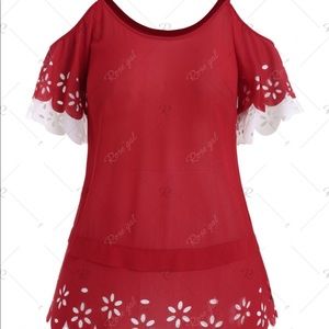 Tops | Cold Shoulder Cut Out Blousecute | Poshmark